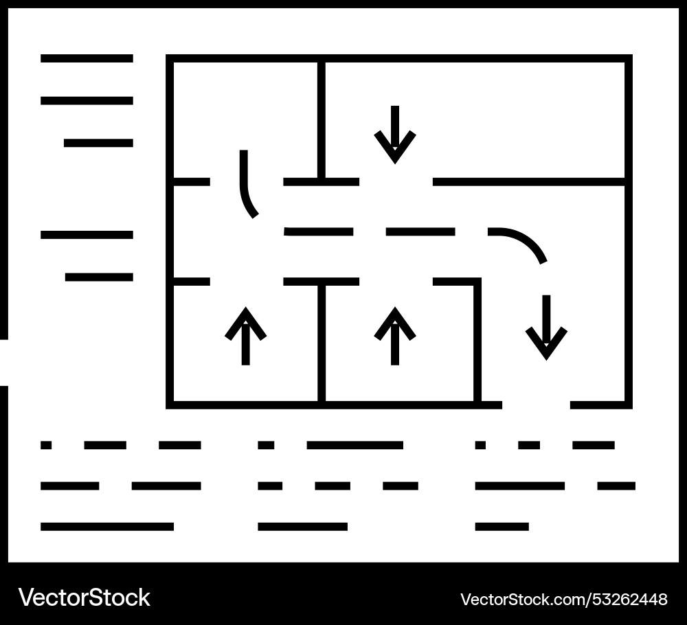 Safety plan emergency line icon Royalty Free Vector Image