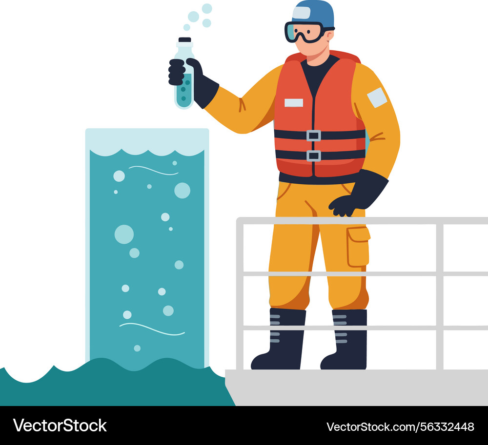 Scientist Collecting Water Sample Royalty Free Vector Image