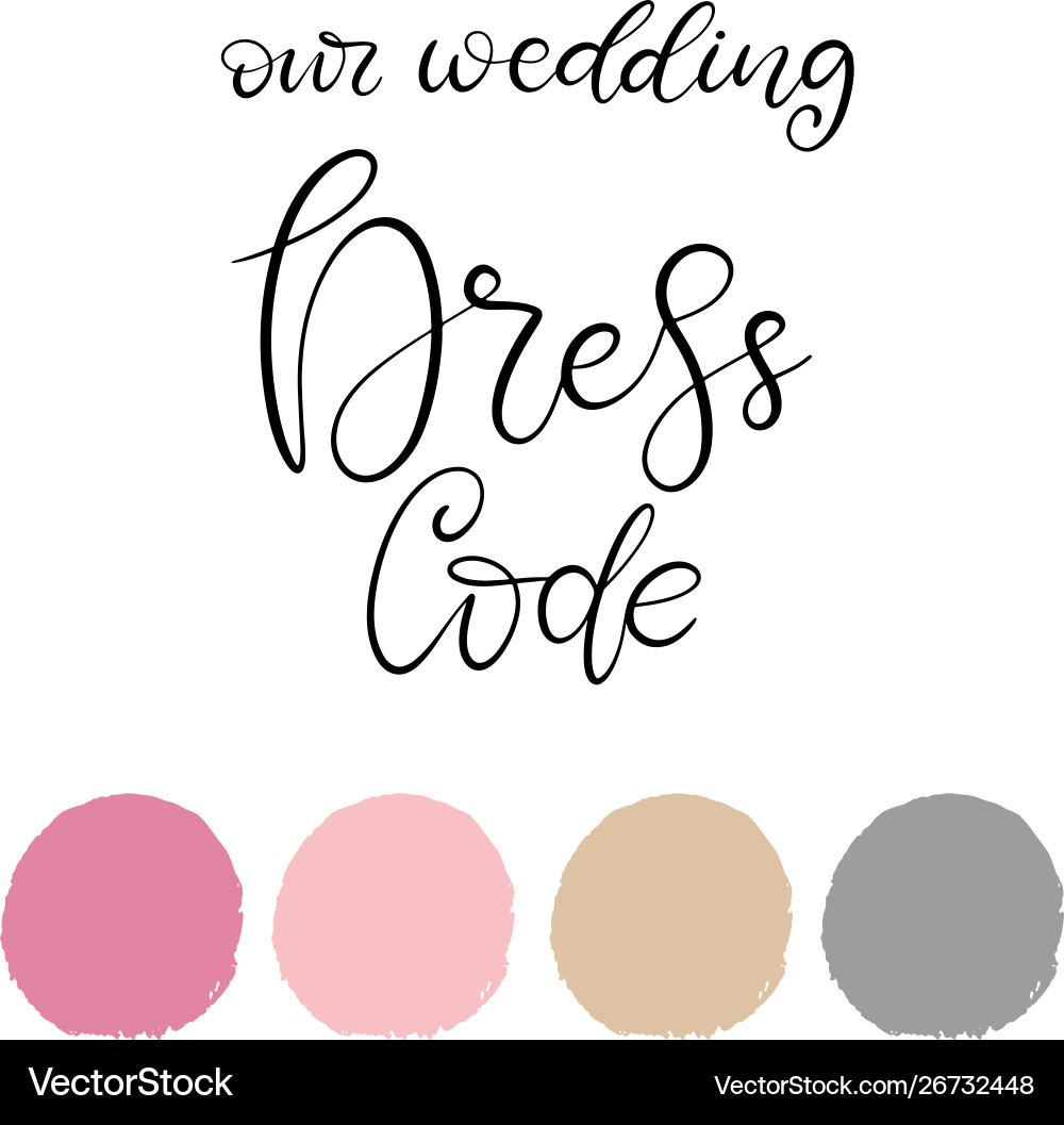 Wedding dress code color palette Royalty Free Vector Image