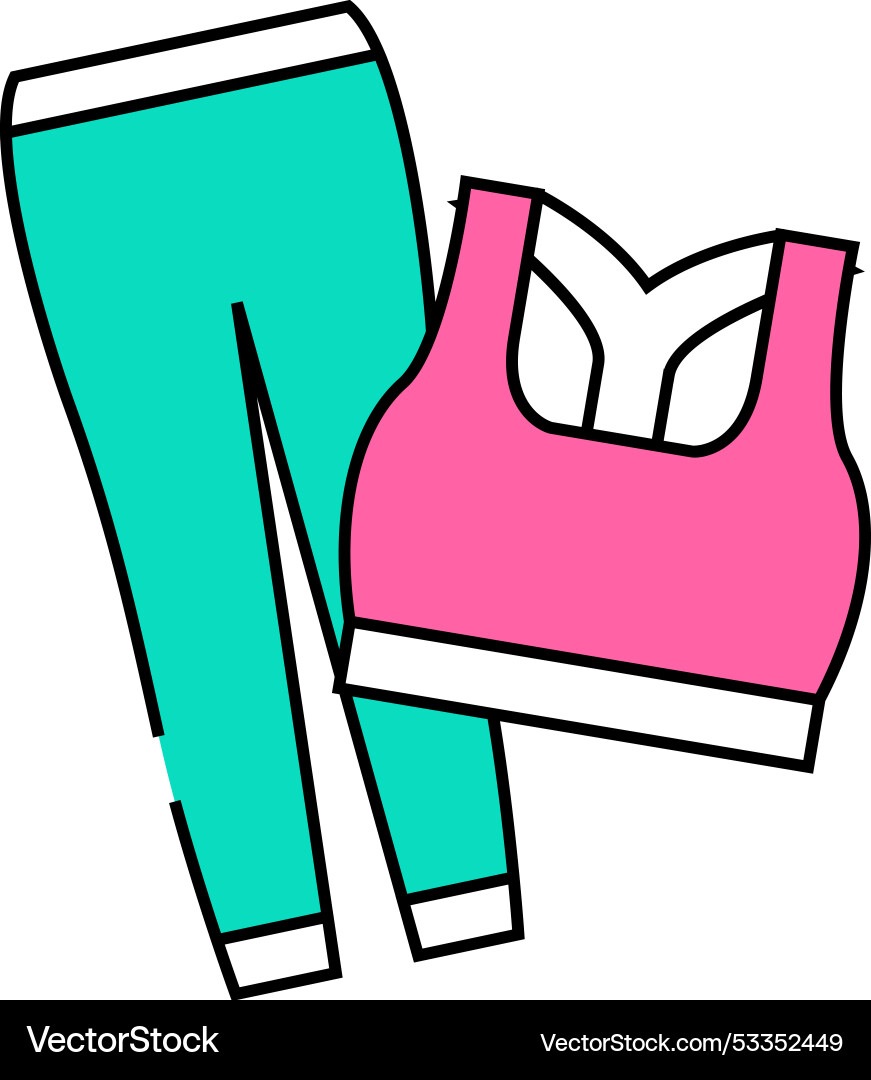 Activewear clothing icon color Royalty Free Vector Image