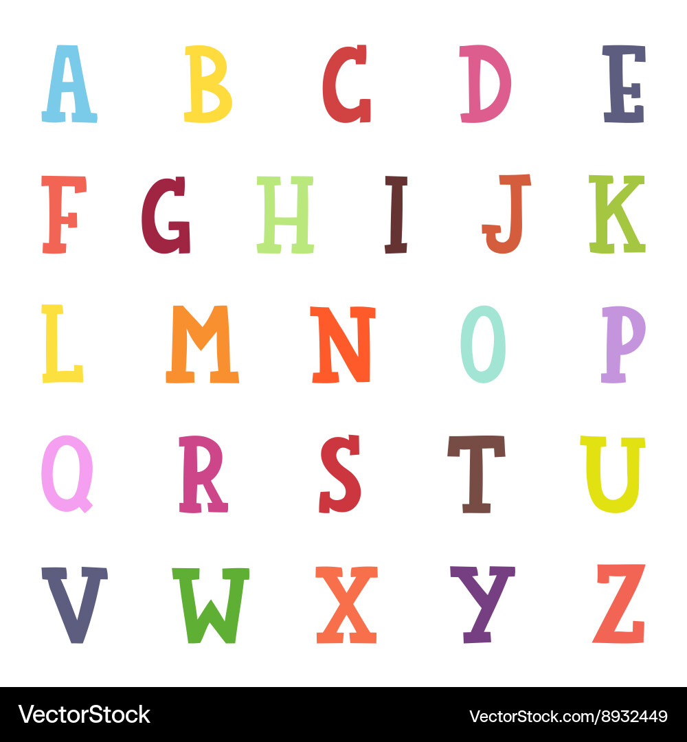 Alphabet cartoon Royalty Free Vector Image - VectorStock