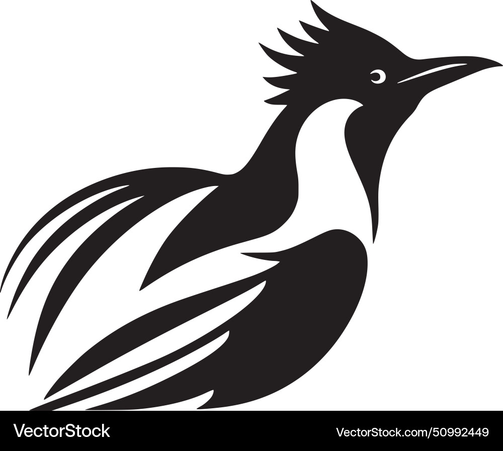 Bird - black and white Royalty Free Vector Image