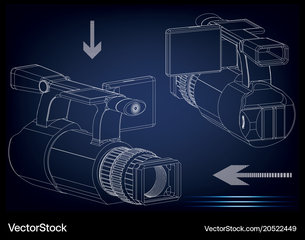 Camera on blue Royalty Free Vector Image - VectorStock