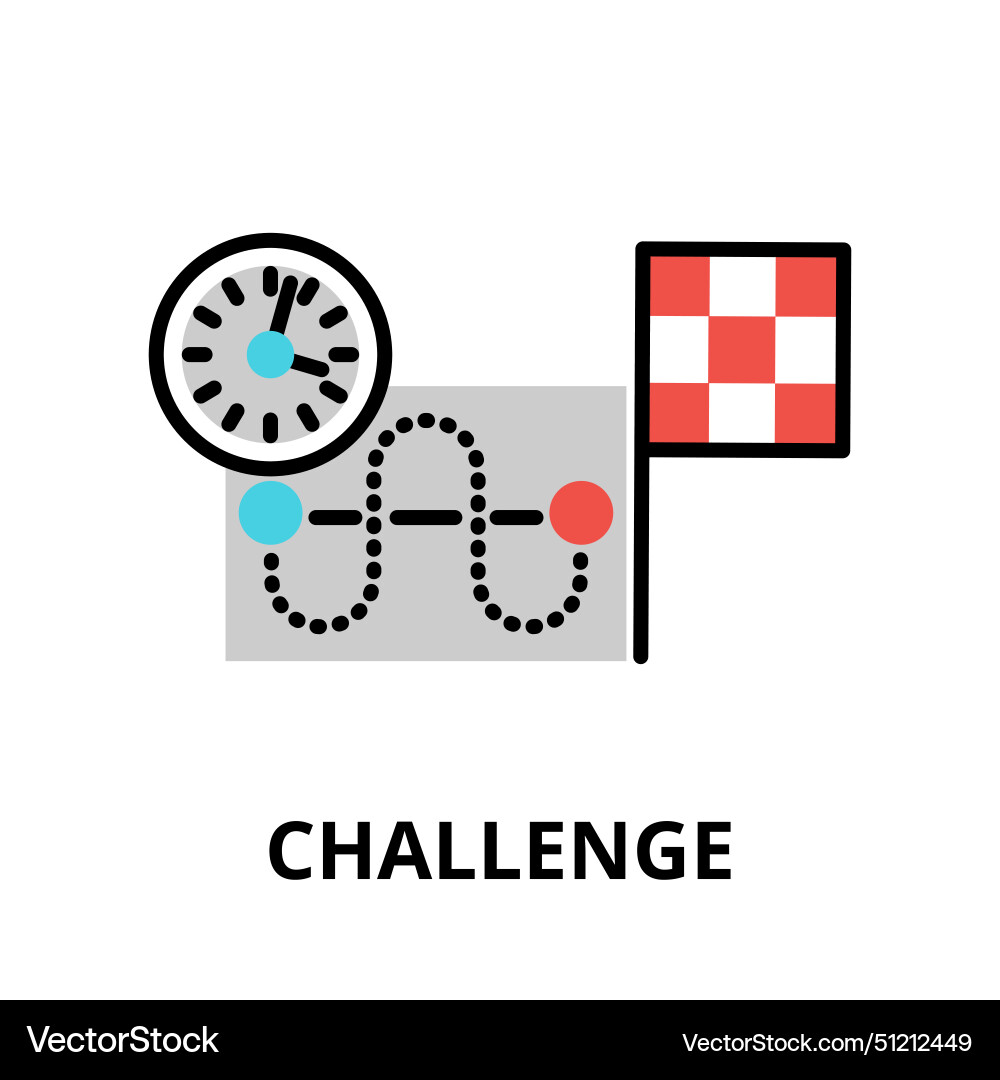 Concept of challenge icon modern flat thin line Vector Image