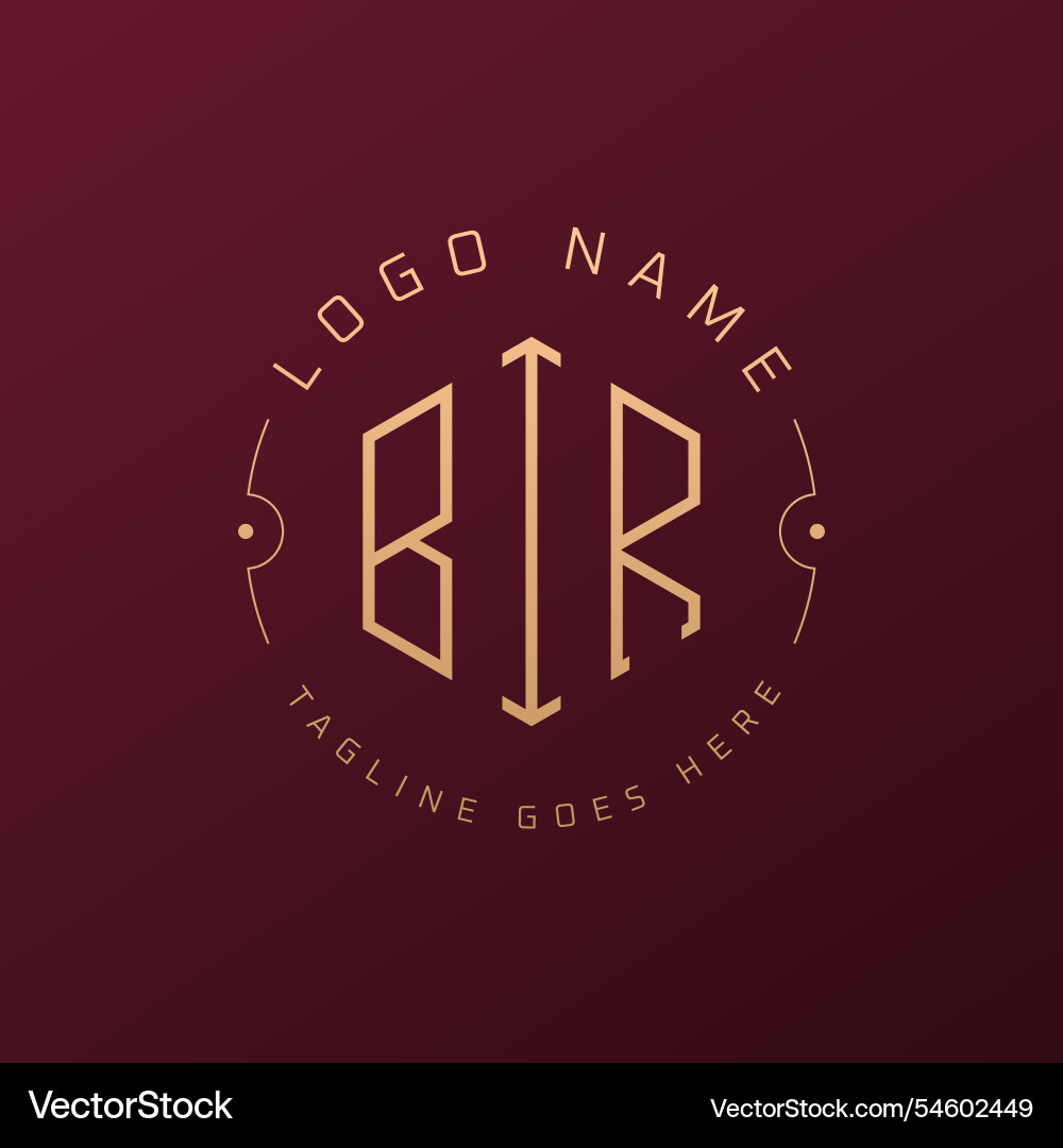 Luxury bir logo design elegant letter Royalty Free Vector
