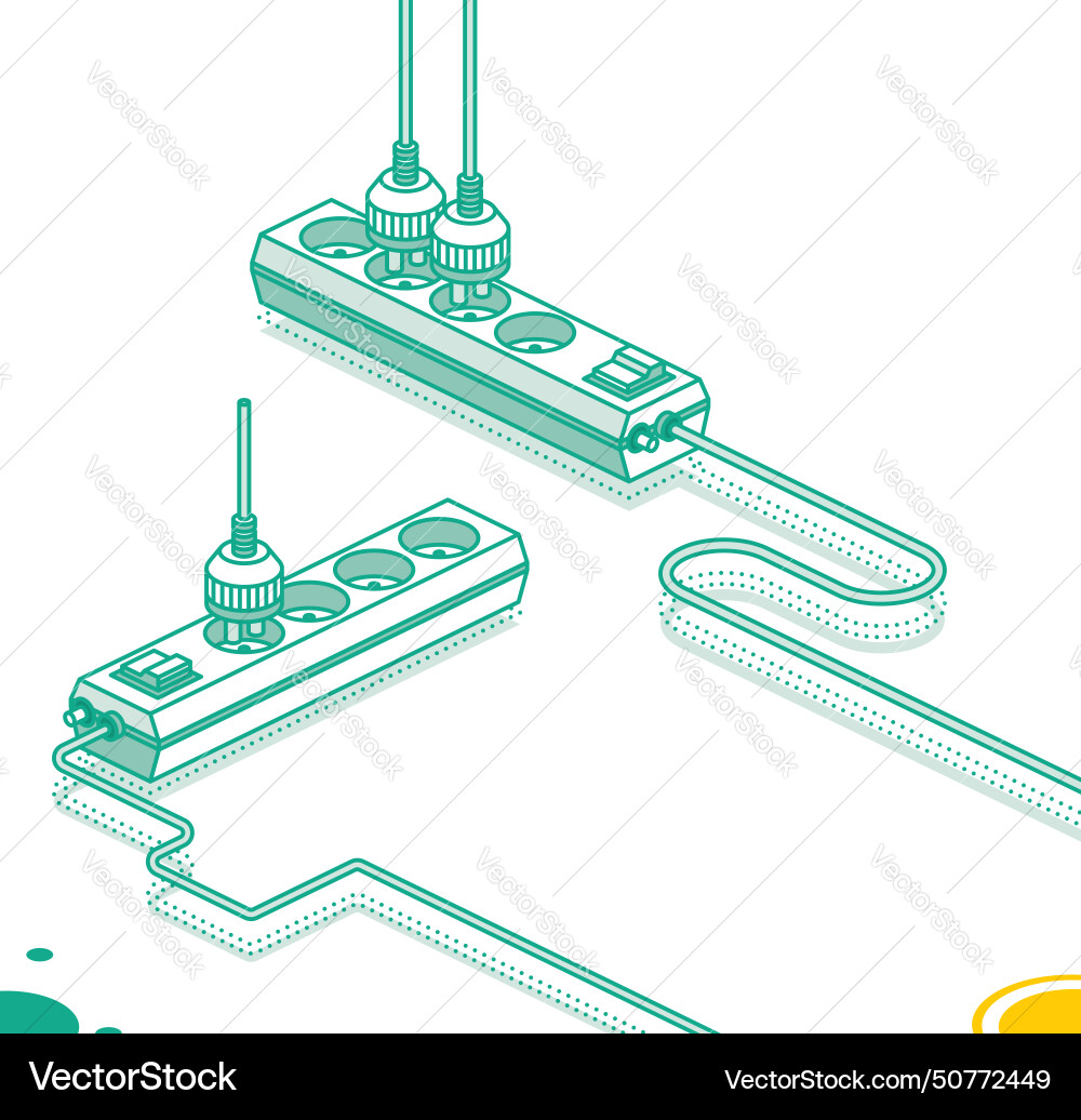 Modern electric extension cord with plug Vector Image