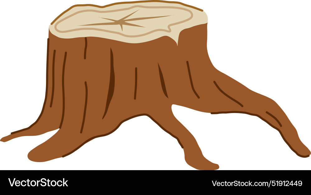 Nature stump cartoon Royalty Free Vector Image