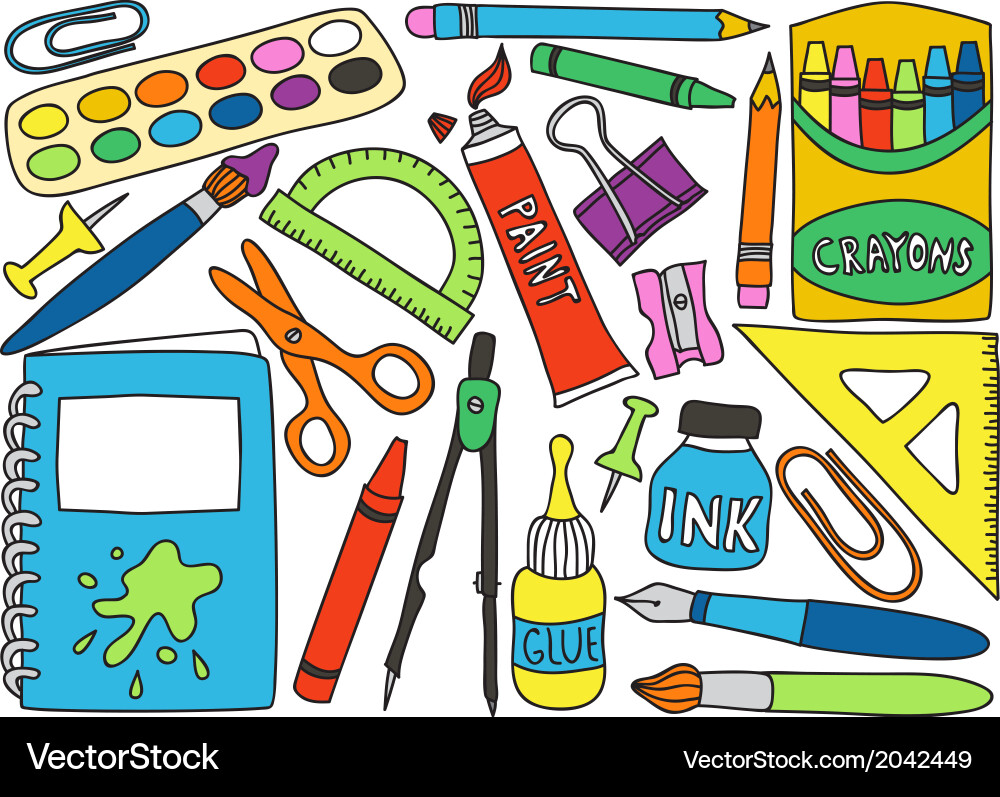 School or office supplies Royalty Free Vector Image
