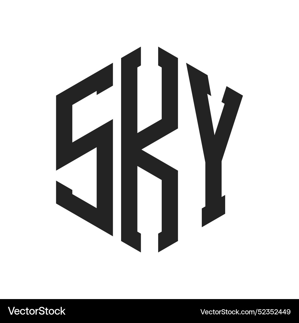 Sky logo design initial letter monogram Royalty Free Vector