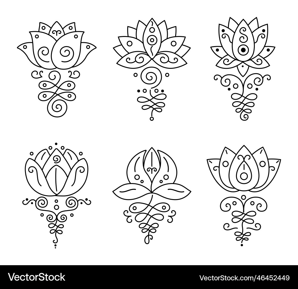 Unalome Lotus Mandala Royalty Free Vector Image