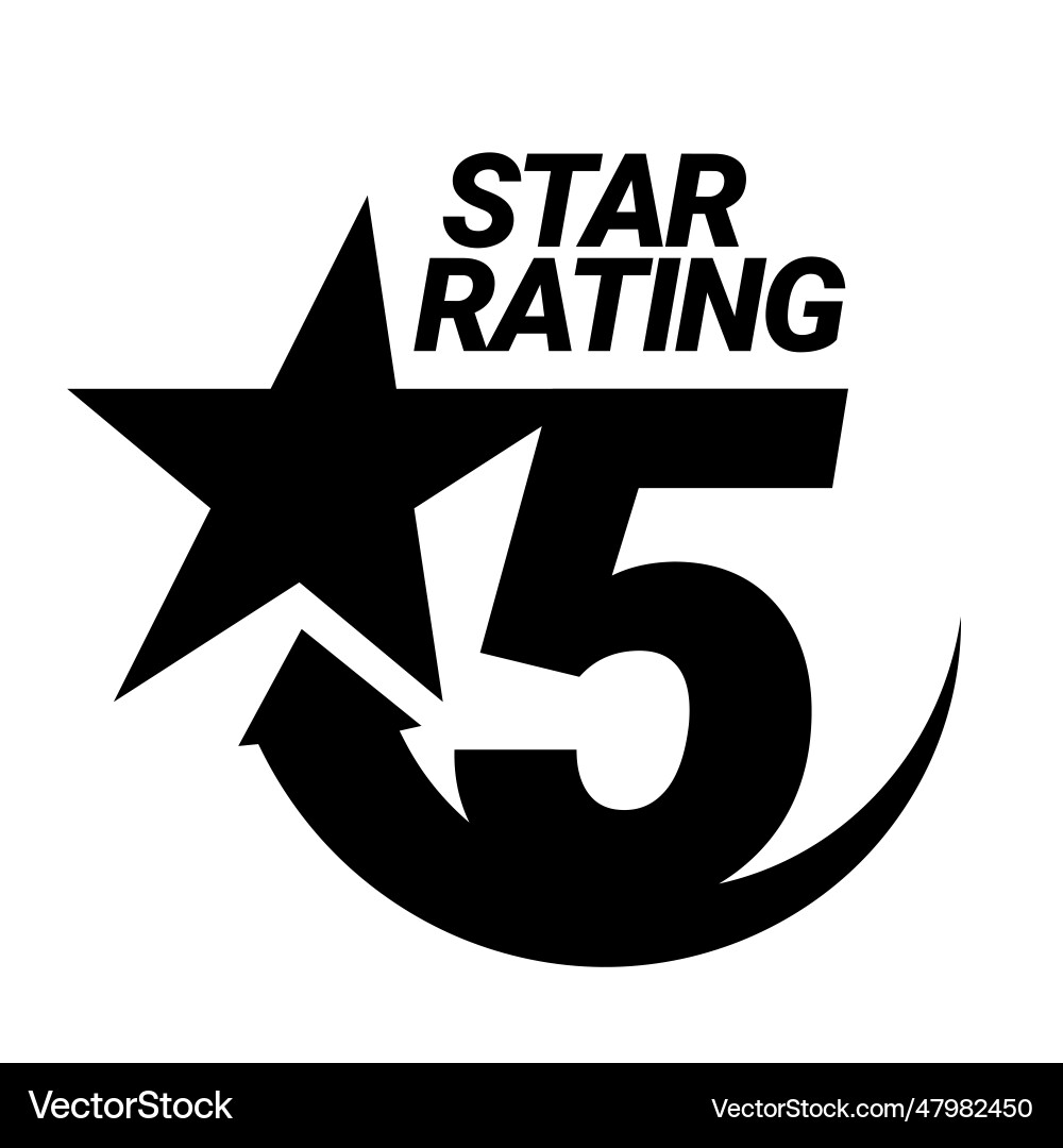 5 star rating five symbol or emblem Royalty Free Vector