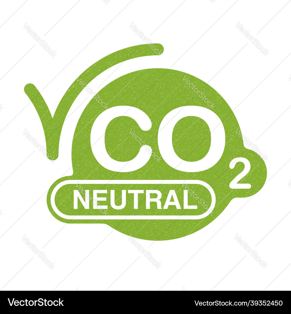 Co2 neutral emblem - net zero carbon footprint Vector Image