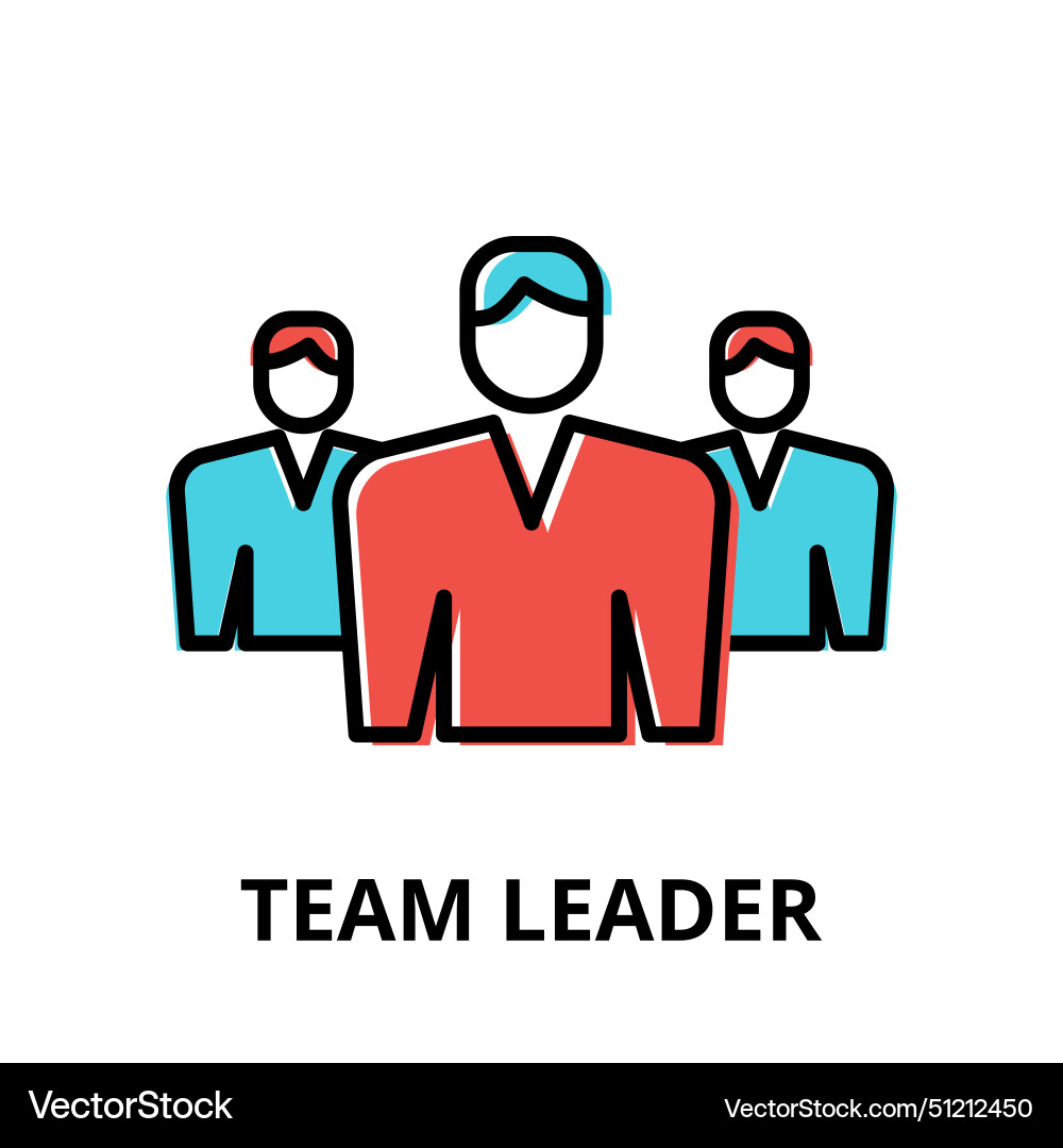 Concept of team leader icon modern flat thin line Vector Image Concept of team leader icon modern flat thin line Vector Image