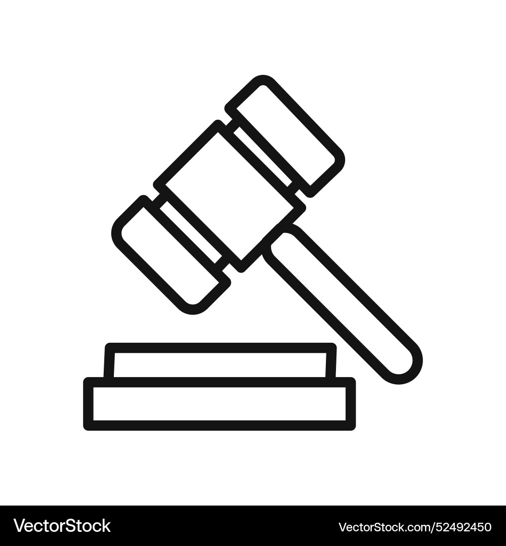 Court judgement icon linear graphics set Vector Image