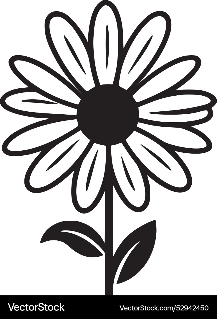 Daisy - minimalist and flat logo Royalty Free Vector Image