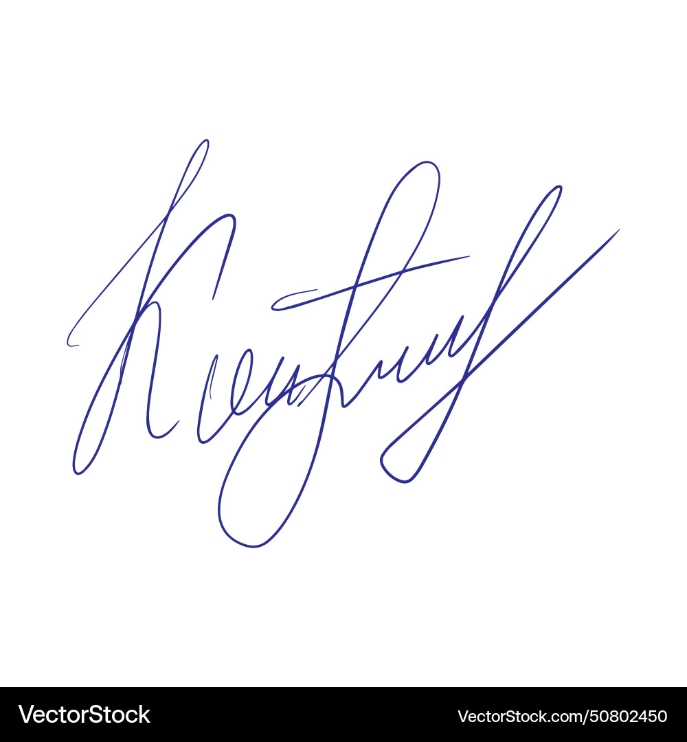 Fake autograph samples hand-drawn signature Vector Image