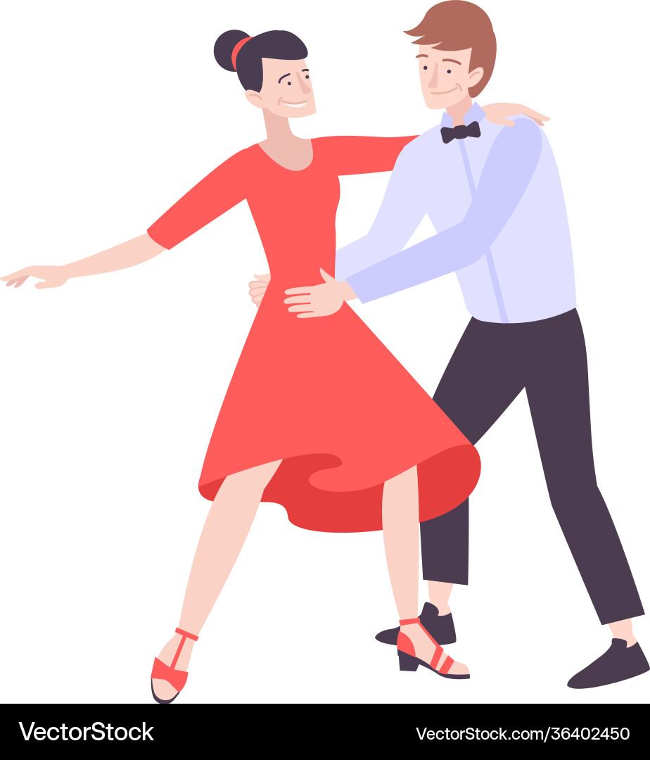 Kids dance couple composition Royalty Free Vector Image