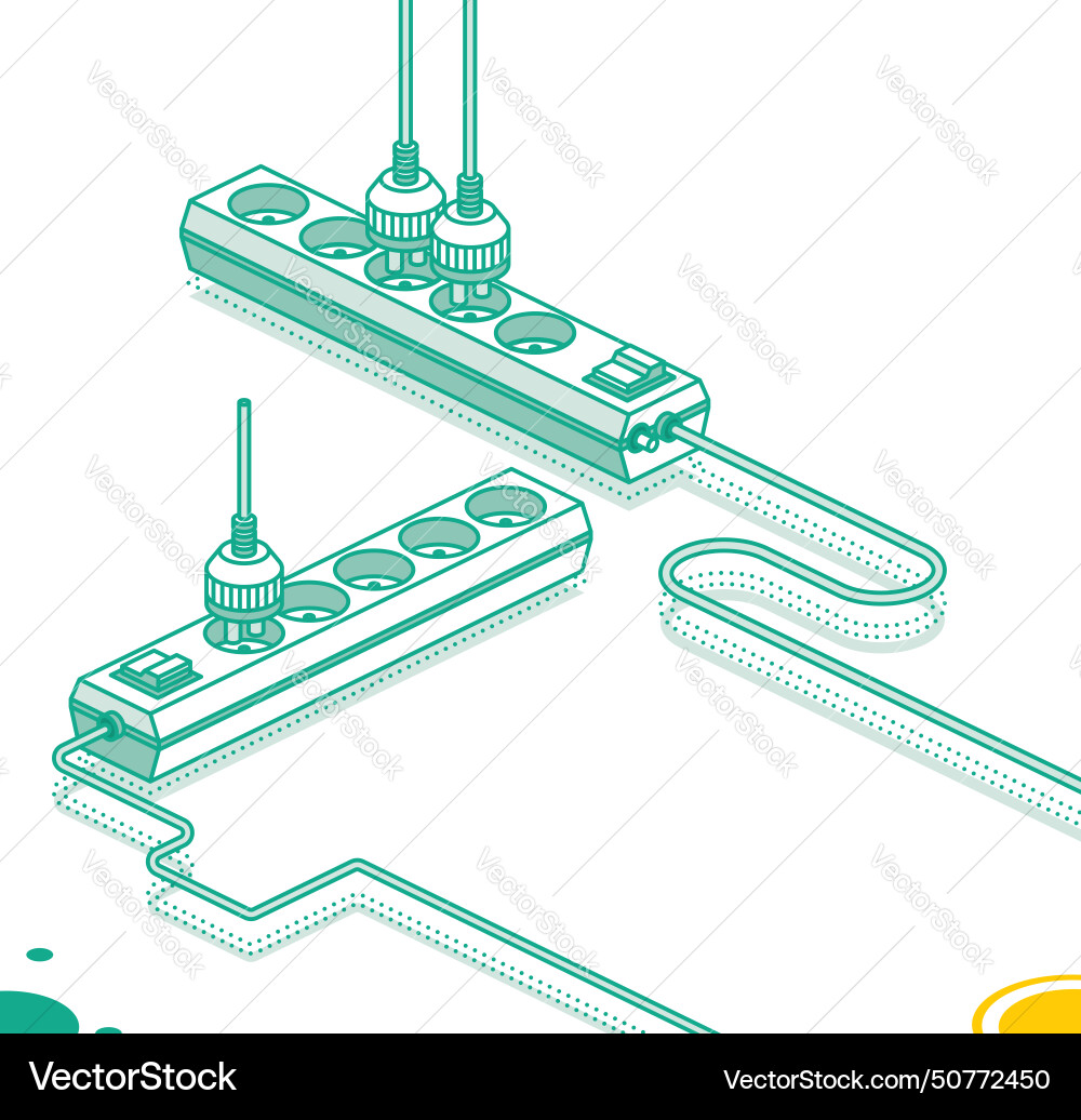 Modern electric extension cord with plug Vector Image