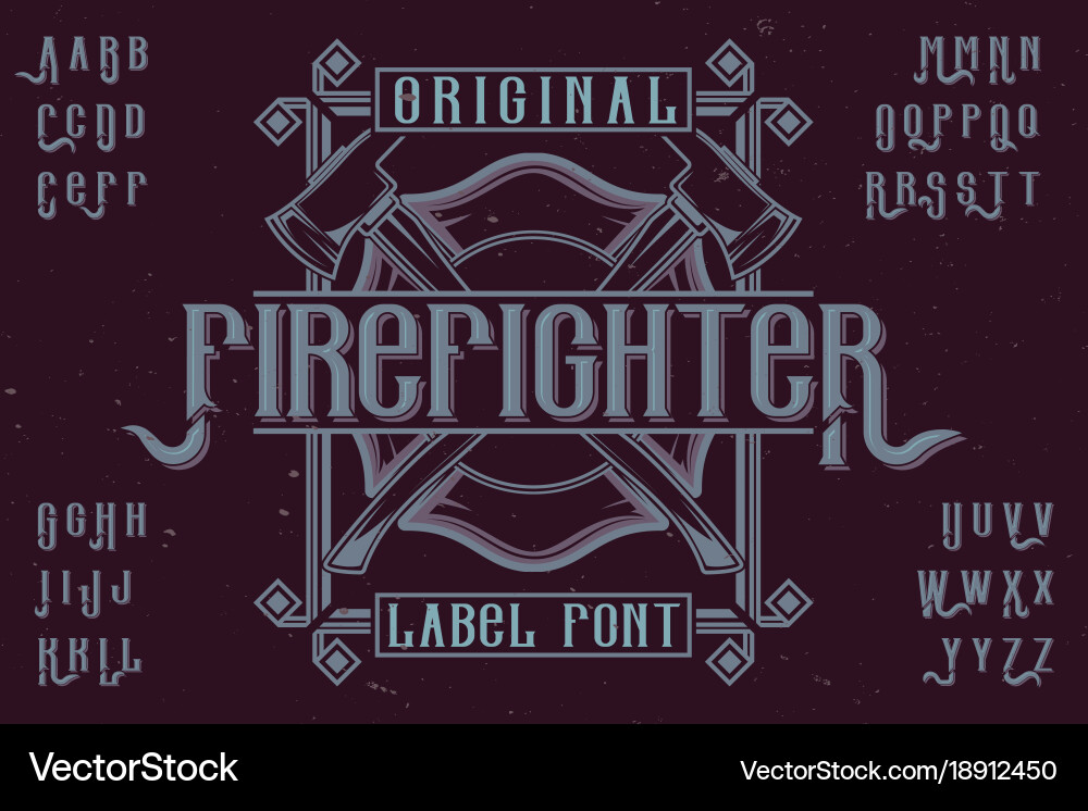 Original label typeface Royalty Free Vector Image