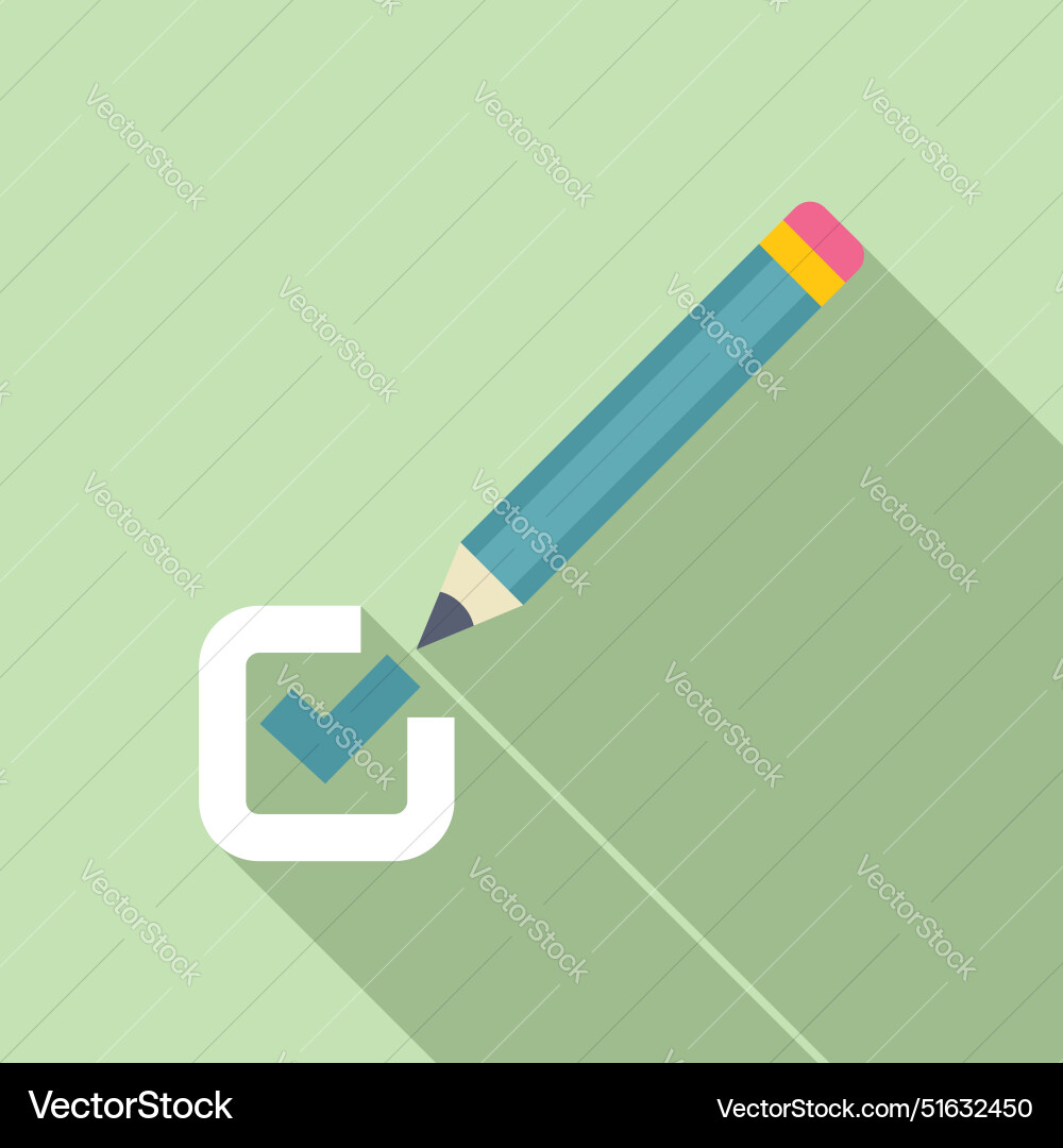 Pencil checking off completed task on checklist Vector Image