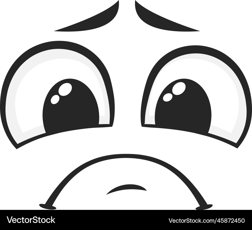 Sad face expression unhappy emoji cartoon Vector Image