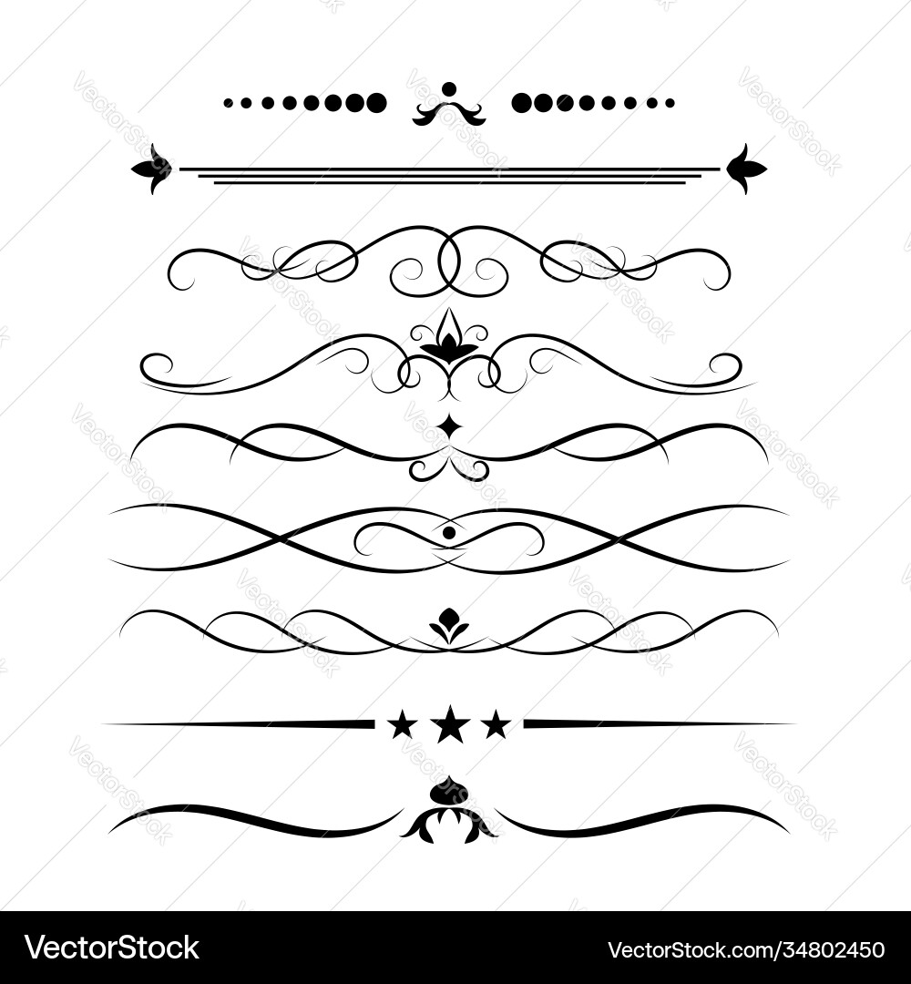 Set decorative text dividers Royalty Free Vector Image