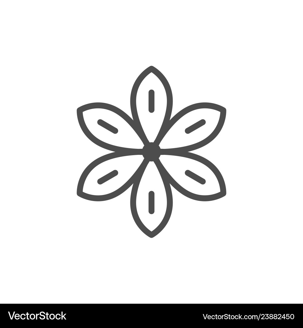 Star anise line icon Royalty Free Vector Image