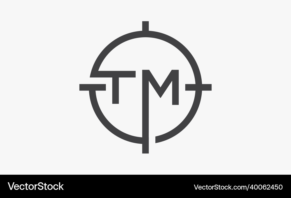 Target letter tm logo isolated on white background