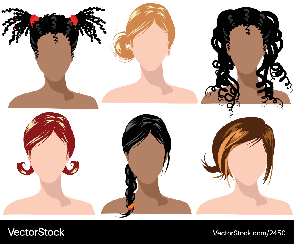 Woman with Hair Styles Royalty Free Vector Image