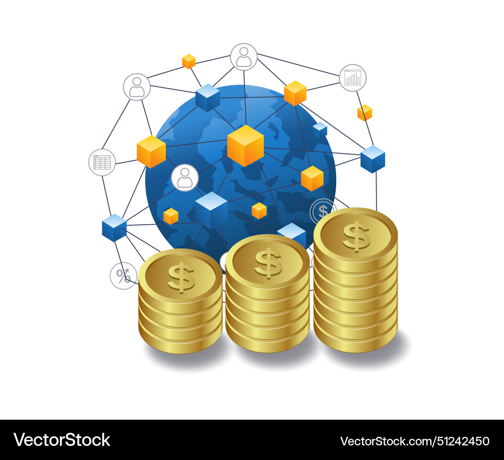 World business network infographics flat Vector Image