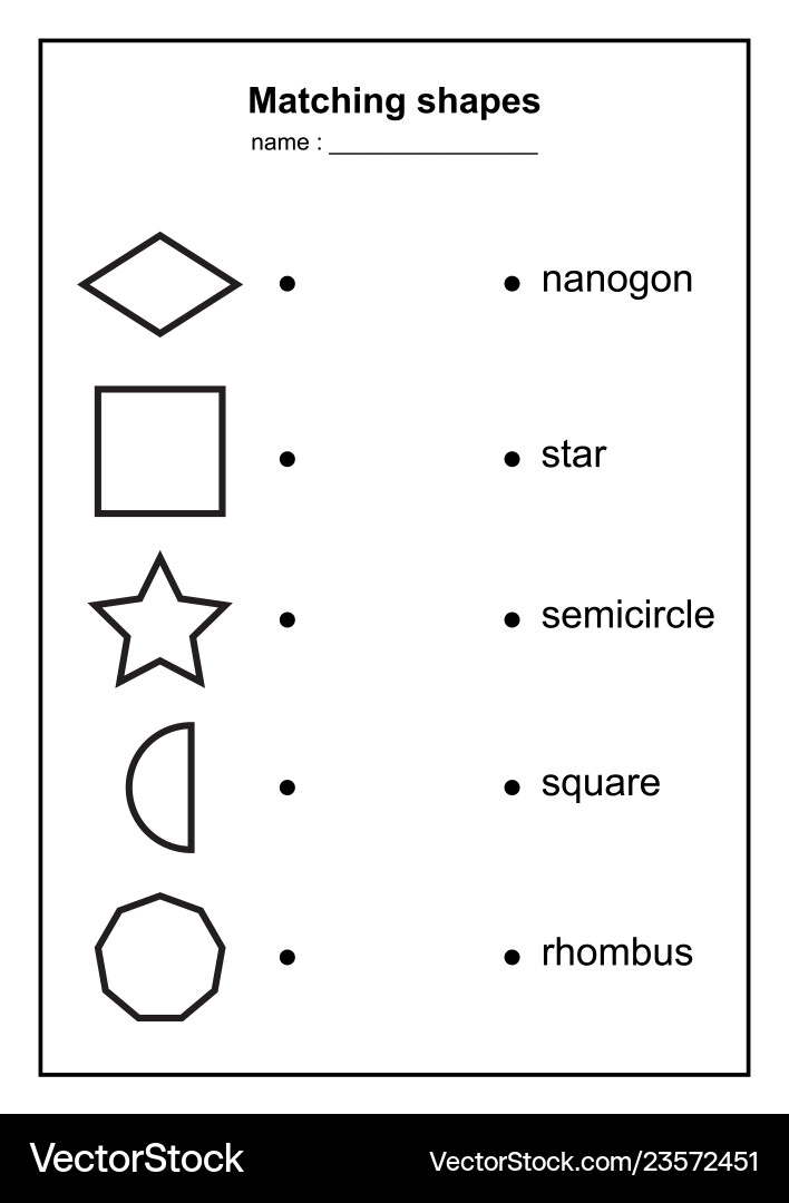 Geometry shape matching game educational Vector Image