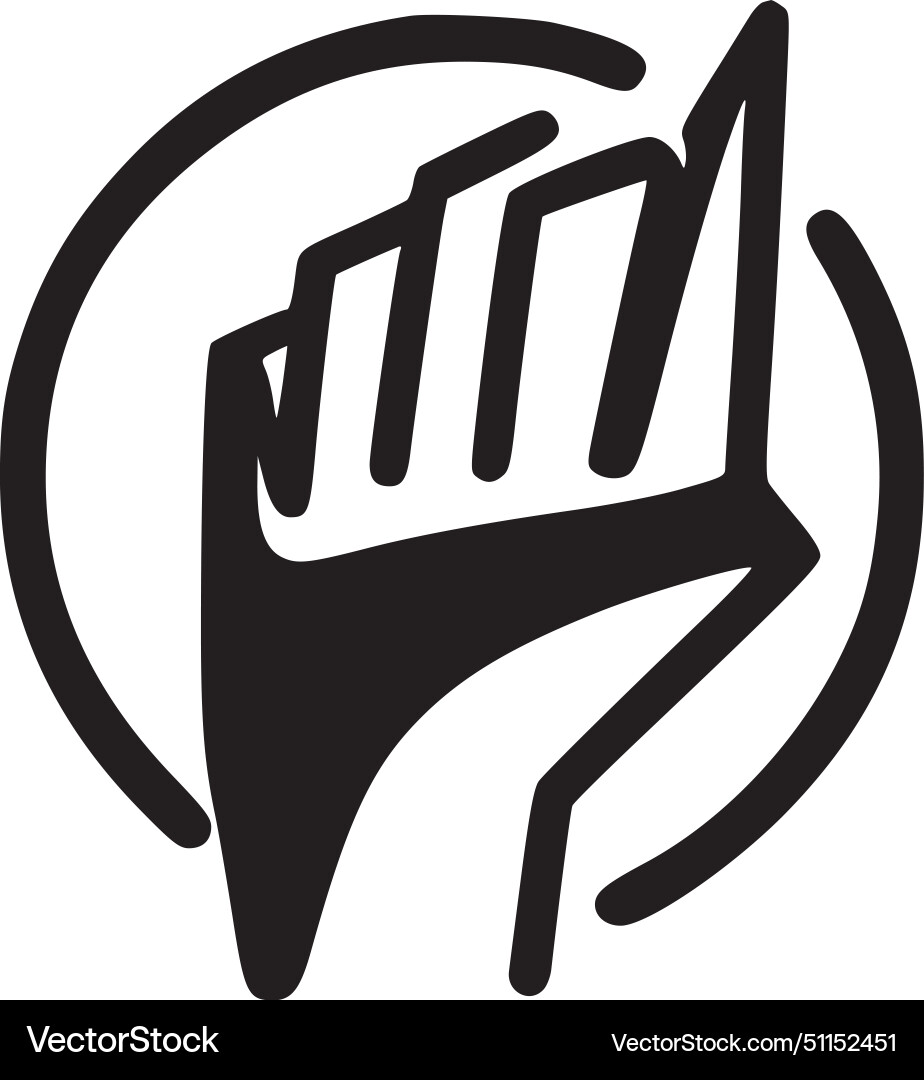 Hand - black and white isolated icon Royalty Free Vector