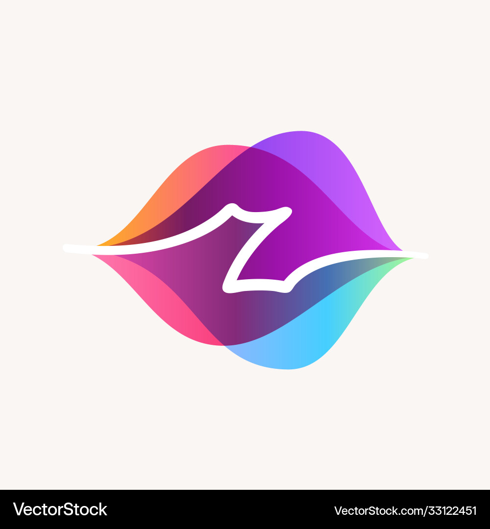 Buchstabe z mit transparentem Soundwellen-Logo Vektorbild