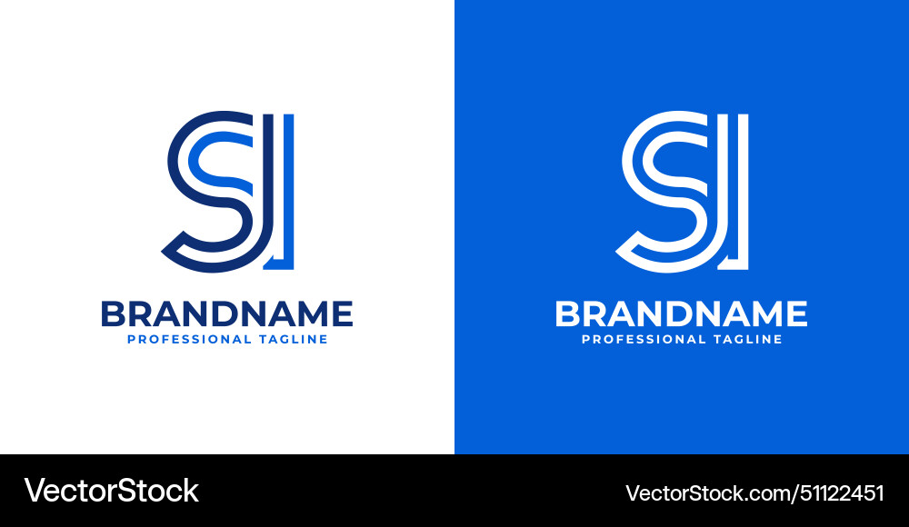 Letters si line monogram logo suitable Royalty Free Vector