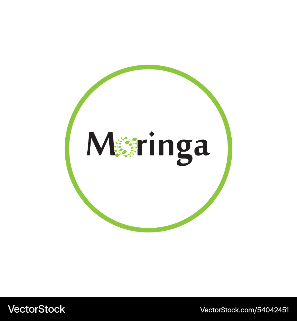 Moringa leaf logo design Royalty Free Vector Image