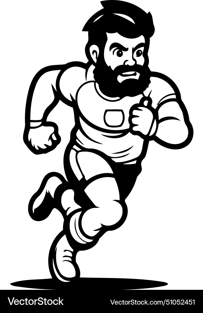 Running man with beard Royalty Free Vector Image