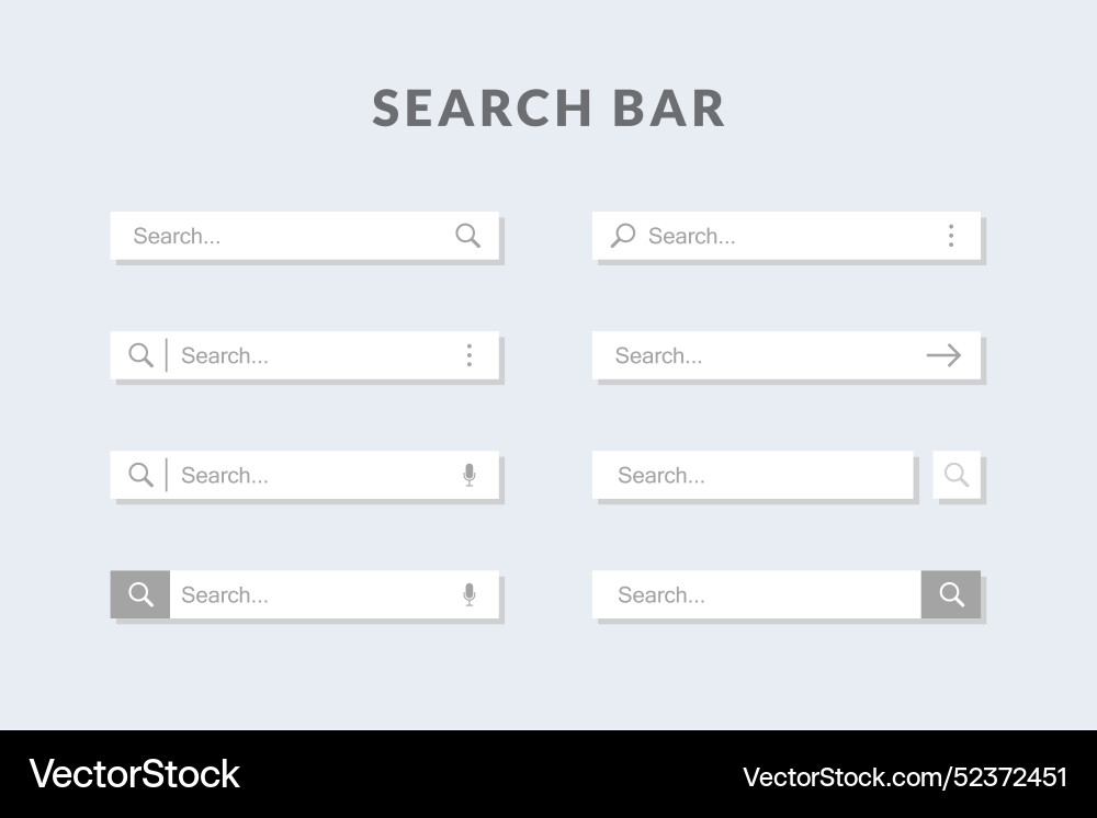 Search Bar Elements Collection Royalty Free Vector Image