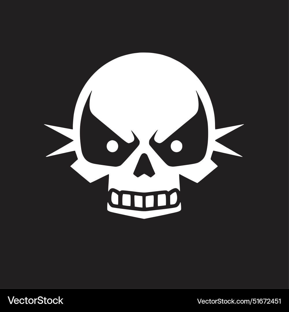 Skull - minimalist and flat logo Royalty Free Vector Image