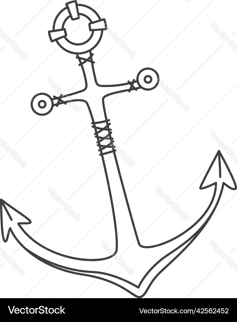 Anchor outline icon Royalty Free Vector Image - VectorStock