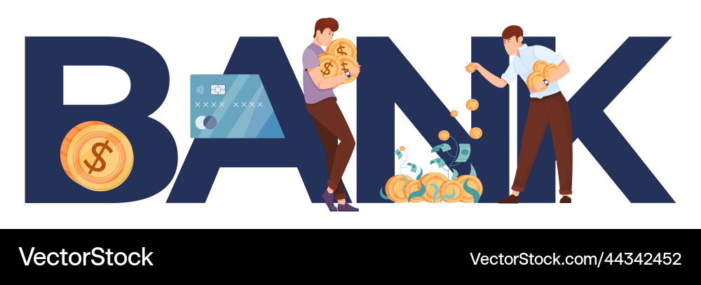 Banking services flat text Royalty Free Vector Image