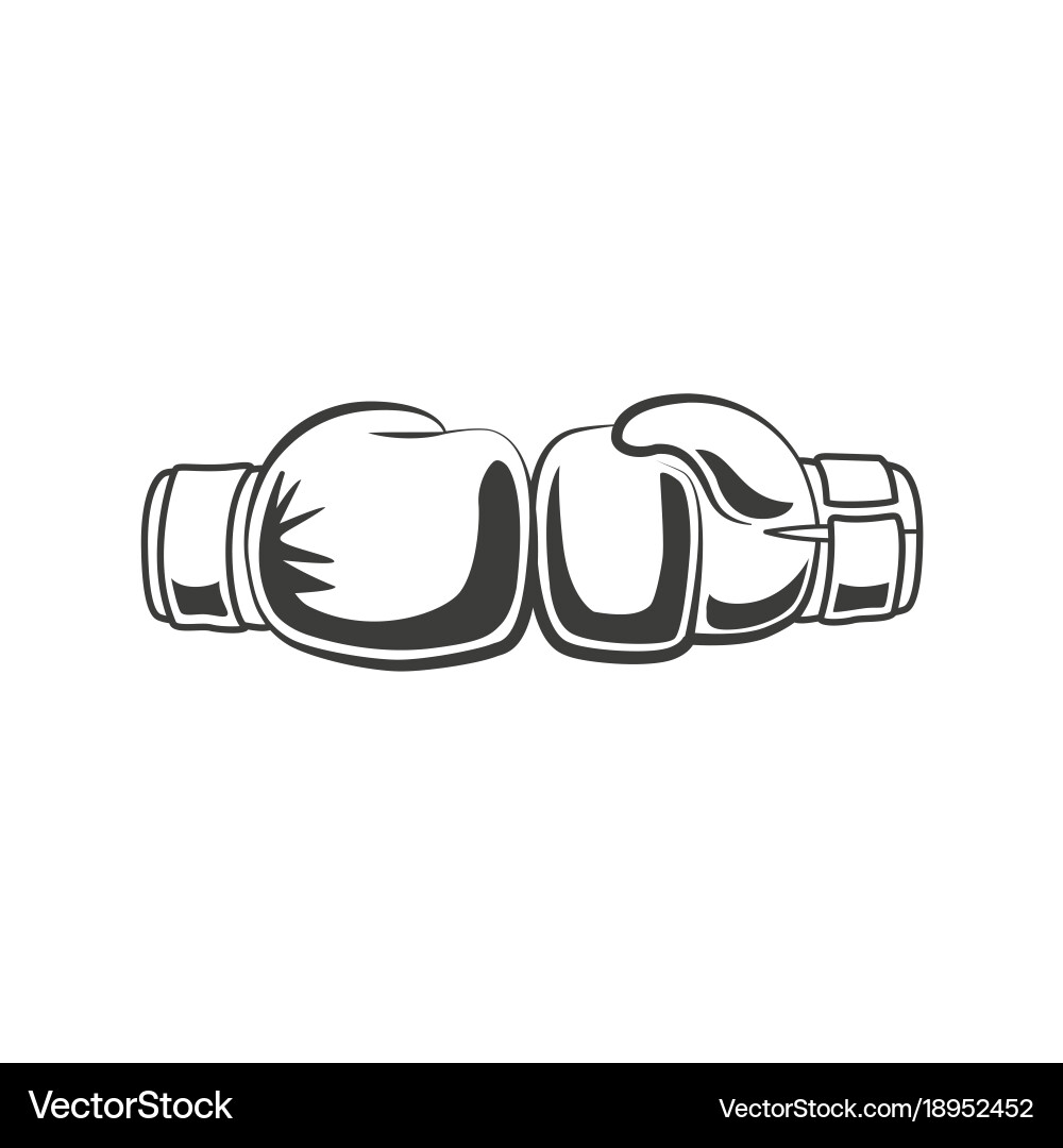 Boxing gloves punching each other icon Royalty Free Vector