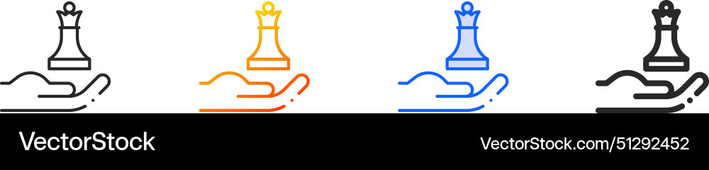 Chess piece iconthin linear gradient blue stroke Vector Image