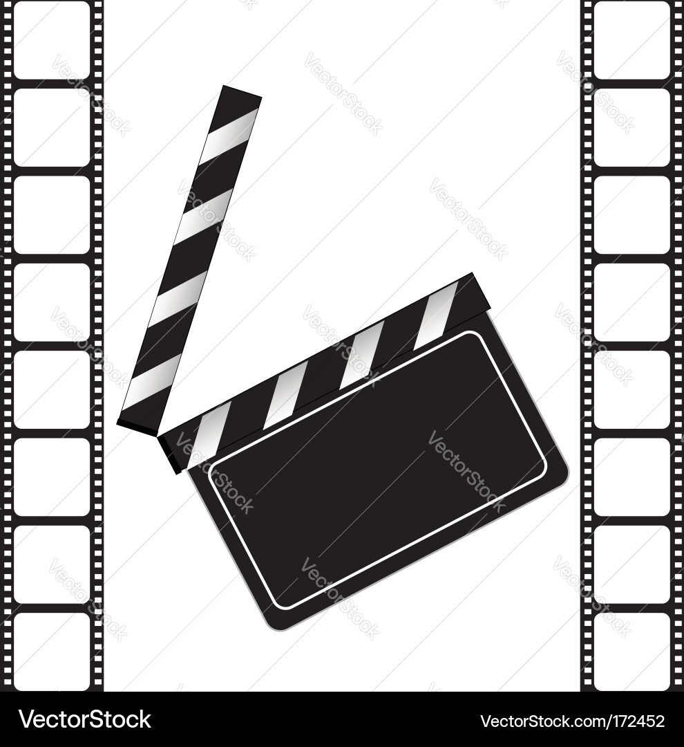 Clapper board and film frame Royalty Free Vector Image