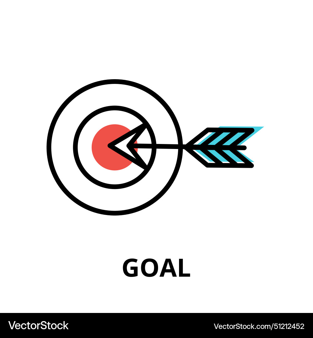 Concept of goal icon modern flat thin line design Vector Image