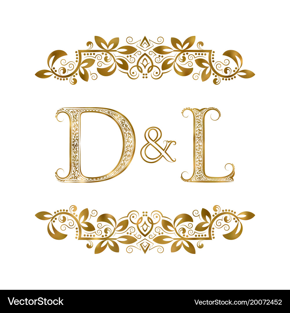 D and l vintage initials logo symbol the letters Vector Image