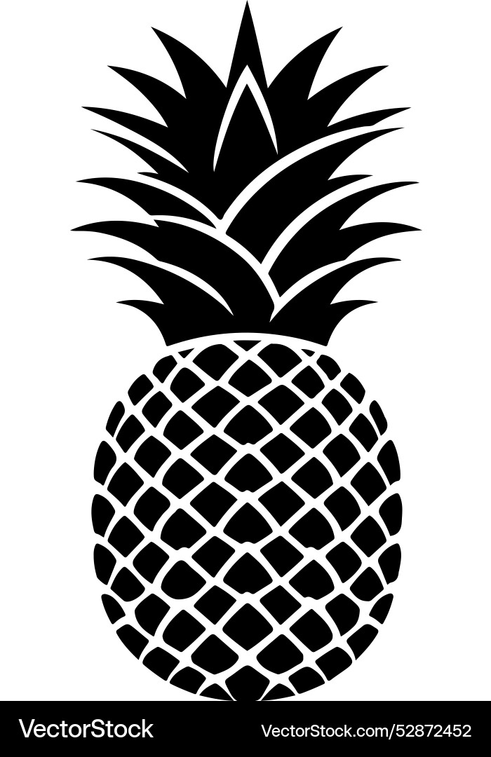 Pineapple with leaf icon tropical fruit Royalty Free Vector