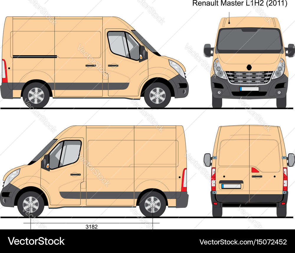 Renault master l1h2 2011 Royalty Free Vector Image