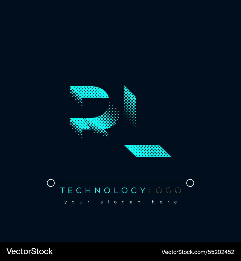 Rl abstract letter Royalty Free Vector Image - VectorStock