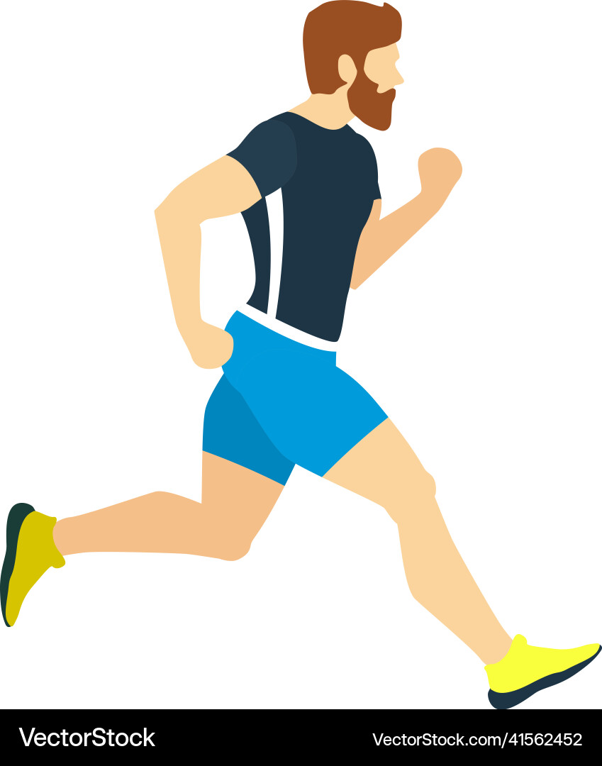 Running man in sportswear athlete training Vector Image