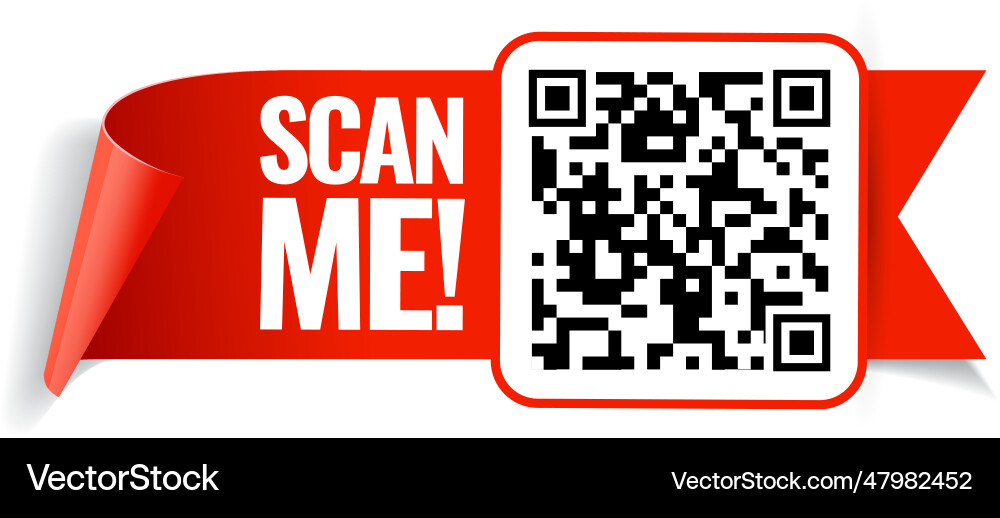 Scan Me Logo Scan Me Icon With Qr Code For Smartphone Vector Image